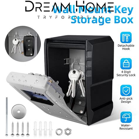 Padlock Key Box Storage Password Metal Quality Anti Theft Lock Outdoor