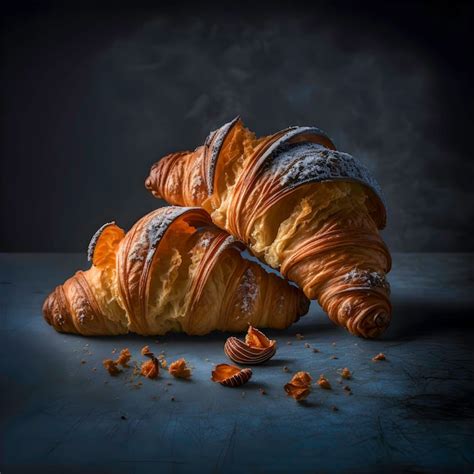 Premium Photo Flaky Buttery Layers Of A Freshly Baked Croissant The