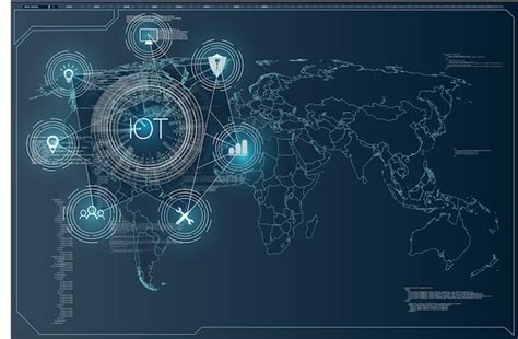 사물 인터넷 Iot 및 연결된 장치에 대한 네트워킹 개념 프리미엄 벡터