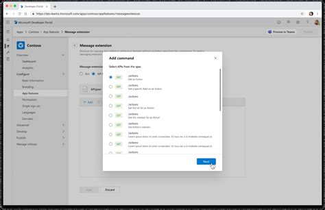 Api Based Message Extensions In Teams Developer Portal