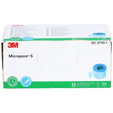 3m™ Micropore™ S Silikonrollenpflaster 2770 1 25 Cm X 5 M 12 St
