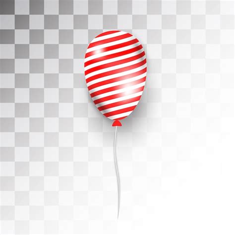 흰색 선이 있는 빨간 풍선 디자인 프리미엄 벡터