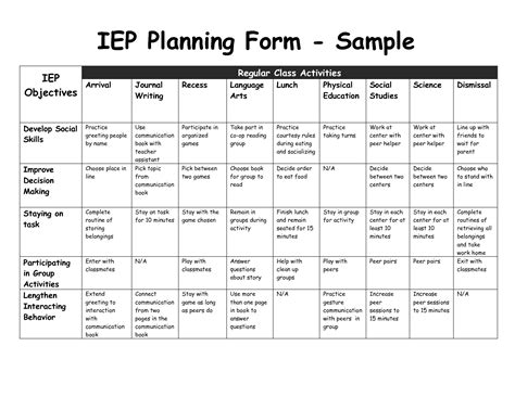 Iep Sample Template Printable Word Searches