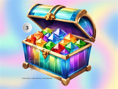 Treasure Chest PNG Colourful Treasure Clipart With Jewels And Gems Pirate Booty Trove Magic