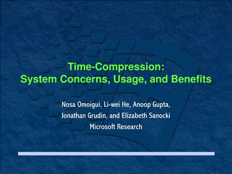 Ppt Time Compression System Concerns Usage And Benefits Powerpoint