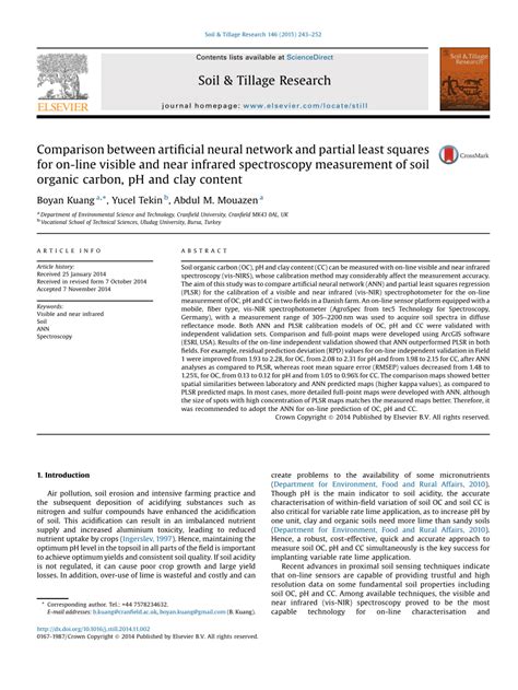 Pdf Comparison Between Artificial Neural Network And Partial Least Squares For On Line Visible