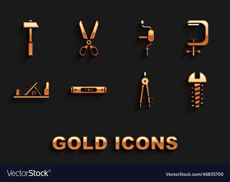 Set Construction Bubble Level Clamp And Screw Vector Image