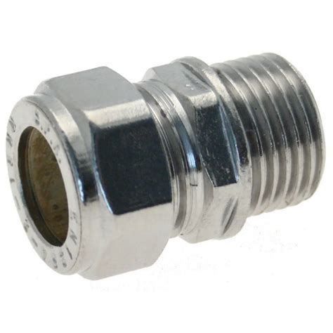 Chrome Plated Male Coupler Compression Adaptors 15 28mm