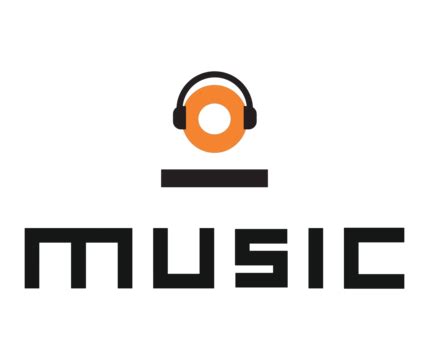 Music Logo Design Play Headphone Artistic Vector Play Headphone