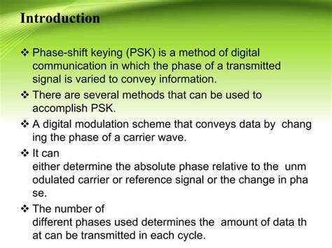 Phase Shift Keyingpsk Ppsx Digital Audio Computer Software And Applications