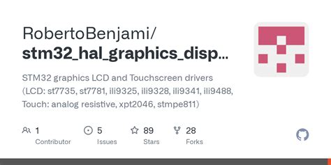 Github Robertobenjamistm32halgraphicsdisplaydrivers Stm32 Graphics Lcd And Touchscreen