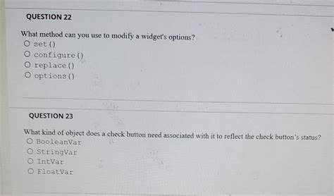 Solved Question 15 What Tkinter Class Is Good For Displaying