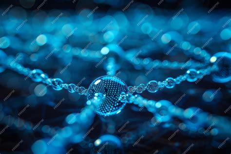 Premium Photo Abstract Glowing Blue Nodes And Connections On Dark