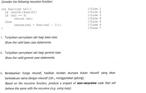 Solved Consider The Following Recursive Function Int
