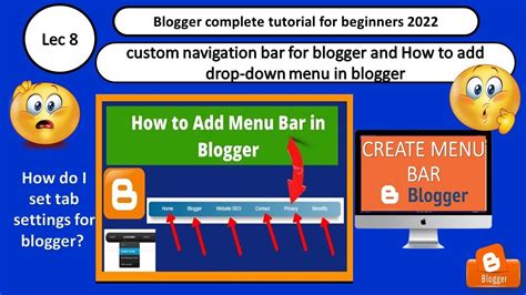 How To Add Drop Down Menu In Blogger Create Menu In Blogger Custom Navigation Bar For