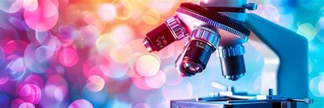 Colorful Reflection On Microscope Lens Premium Ai Generated Image
