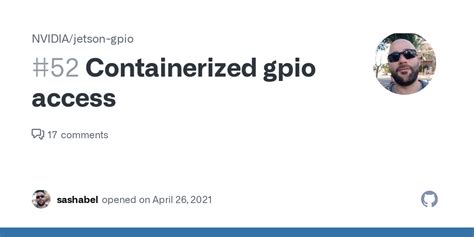 Containerized Gpio Access · Issue 52 · Nvidiajetson Gpio · Github