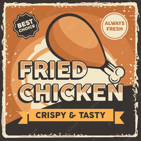 Premium Vector Fried Chicken Signage Retro Rustic Classic