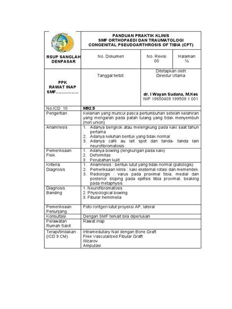 Congenital Pseudoarthrosis Of Tibia Cpt Pdf
