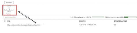 recover deleted site collections in microsoft sharepoint online