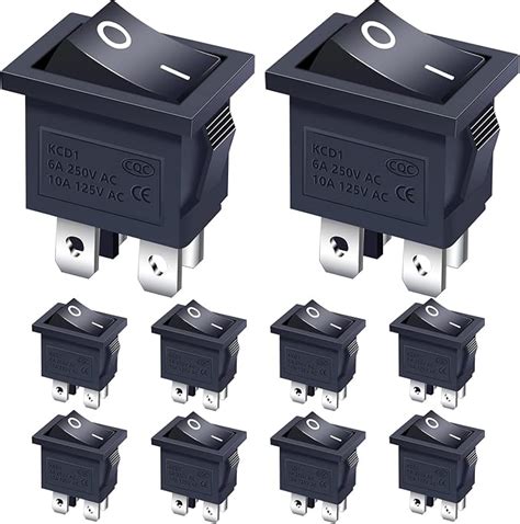 Taiss 10 Pezzi Interruttore A Bilanciere 2 Posizioni Dpst On Off 4 Pin Mini Interruttore A