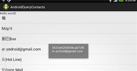 Android Er Get Email From Contacts Database