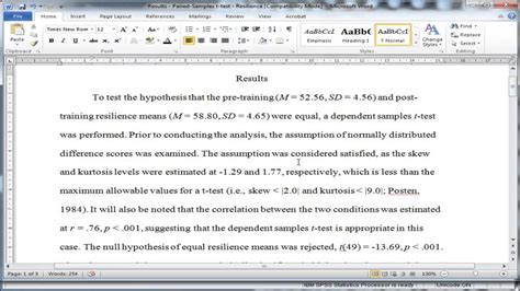 Paired Samples T Test Writing Up Results Youtube