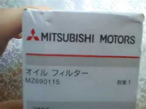 Оригинальный масляный фильтр Mitsubishi MZ690115 - YouTube