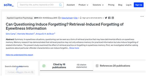 Can Questioning Induce Forgetting Retrieval‐induced Forgetting Of Eyewitness Information