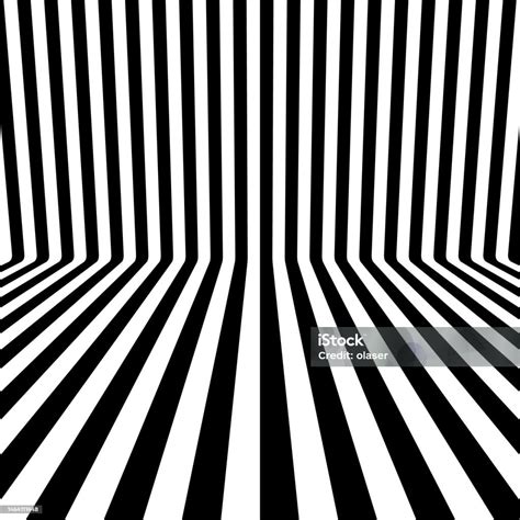Striped Pattern On Joining Floor And Wall Corner In Perspective Stock Illustration Download