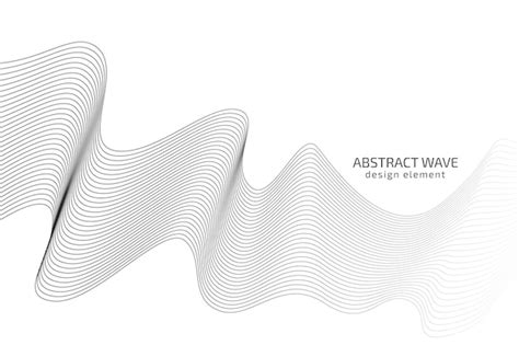 Premium Vector Abstract Wave Design Element On White Background