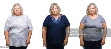 고립 된 배경 위에 고위 뚱뚱한 여자의 콜라주 우울 하 고 고통에 대 한 걱정 화가 두려워 울고 슬픈 표정 과체중에 대한 스톡 사진 및 기타 이미지 Istock