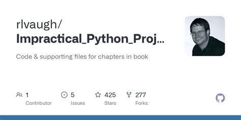 GitHub Rlvaugh Impractical Python Projects Code Supporting Files