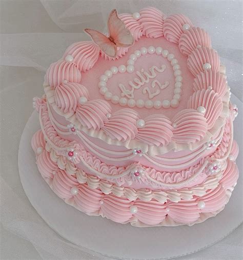 Leftie Cakes Pink Heart Cake With Butterflies