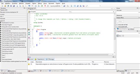 Come Dichiarare Le Variabili Programmare SharpDevelop