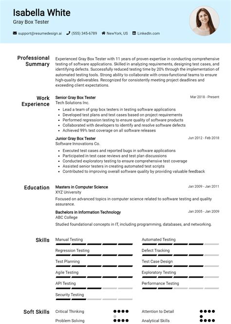 Functional Tester Resume Examples And Templates For Downloadable ResumeDesign Ai