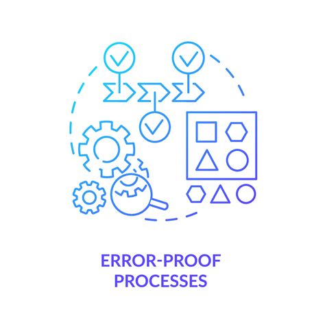 error proof processes blue gradient icon prevent fails machine