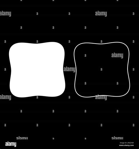 Square Have Rounded Corners Rectangle Shape Set Icon White Color Vector