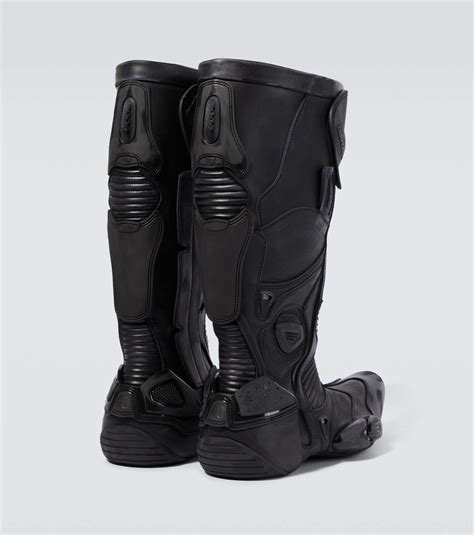 Balenciaga Biker Embossed Leather Knee High Boots Balenciaga