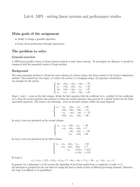 Lab 6 Pdf System Of Linear Equations Mathematical Objects