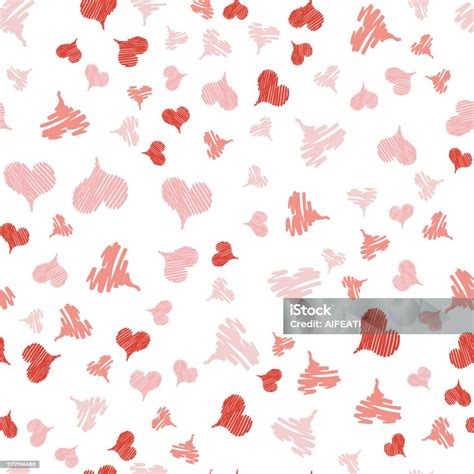 원활한 현대 그런지 하트 손으로 그린 세트 어떤 목적을위한 훌륭한 디자인 손으로 그린 빨간 낙서 그런 지 하트 세트입니다 현대 적색 벡터 디자인 원활한 벡터 타일 패턴입니다