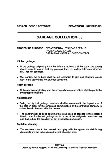 Garbage Collection Bh First Consulting
