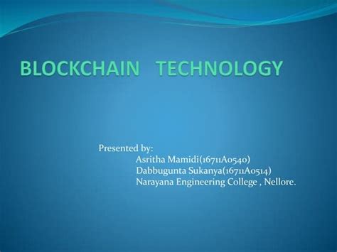 Blockchain Technology Ppt Projectpptx