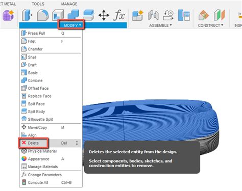 Deleting Selected Faces Of A Solid Body Freezes Fusion 360
