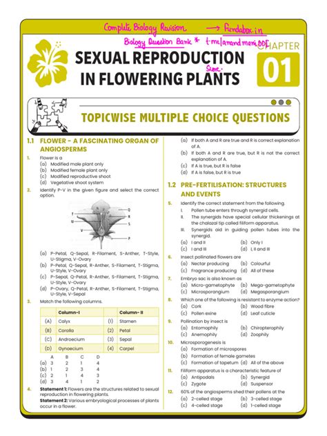 Ch 1 Sexual Reproduction In Flowering Plants Pdf Seed Fertilisation