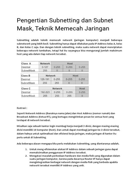 P12 Pengertian Subnetting Dan Subnet Mask Pdf