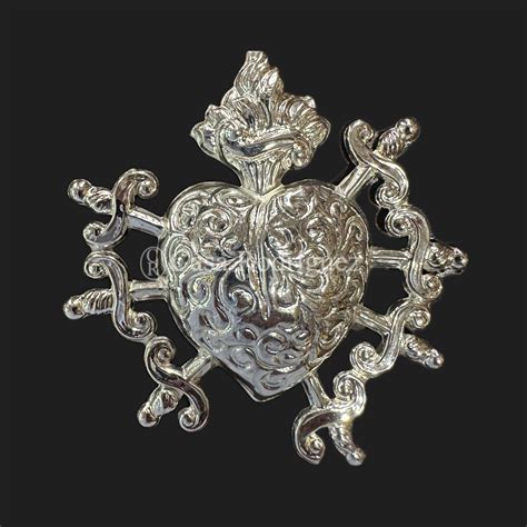 Corazon Plateado PuÑales Repujado Casa Rodriguez
