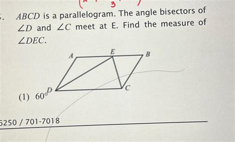 Solved Abcd Is A Parallelogram The Angle Bisectors Of D
