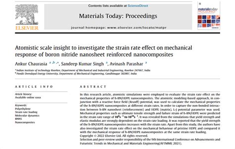 Pdf Atomistic Scale Insight To Investigate The Strain Rate Effect On