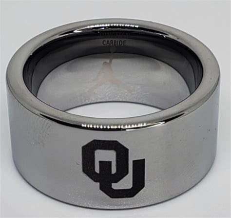 Oklahoma Sooners Ring Ou Air Jordan Logo Silver 11mm Gem